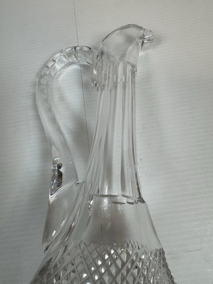 Vintage Crystal Water Liquor Pitcher Jug With Stopper Wine Decanter ...