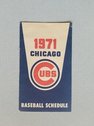 VINTAGE 1971 CHICAGO CUBS LARGER SIZE POCKET SCHEDULE - RARE! | eBay