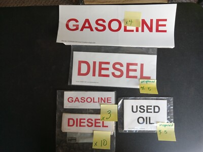 Fuel Tank Safety Signage and Compliance (OSHA/ANSI) Stickers LOT OF ...