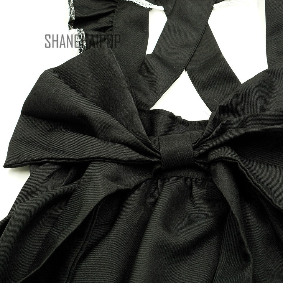 Lady Girls Costumes Waitress Ruffle Lolita Gothic Cosplay Maid Fancy ...