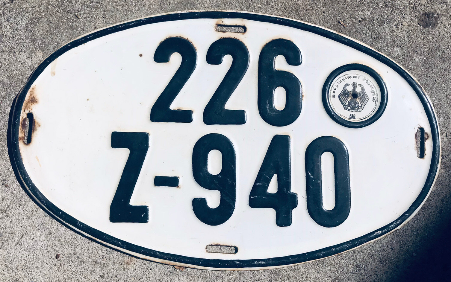 Vintage Oval German Export License Plate Stutgart | eBay