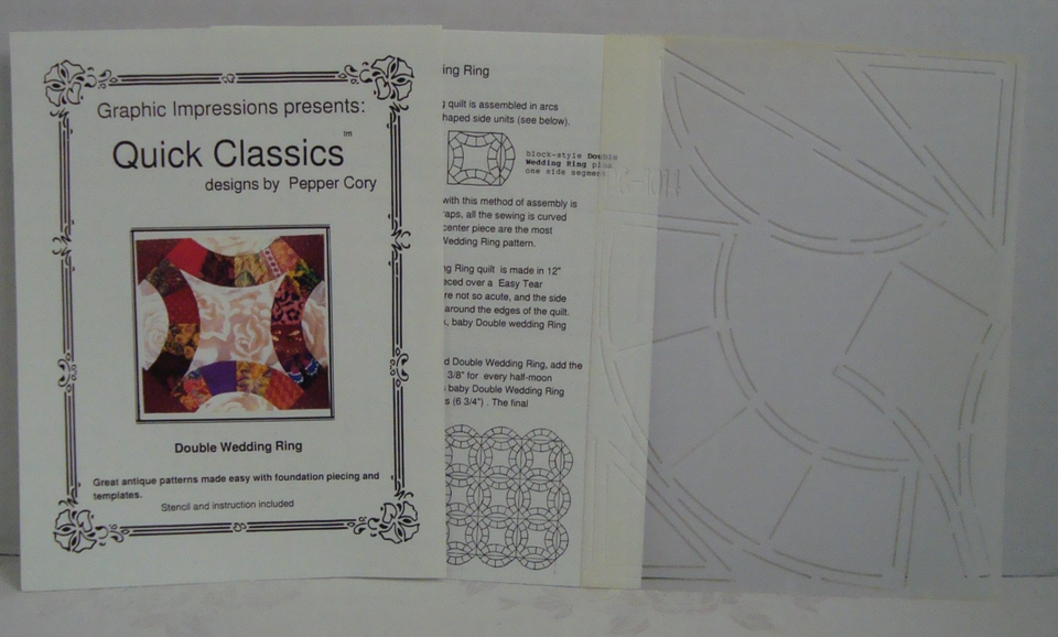 Double Wedding Ring Stencil & Instructs ~ Quick Classics by Pepper Cory ...
