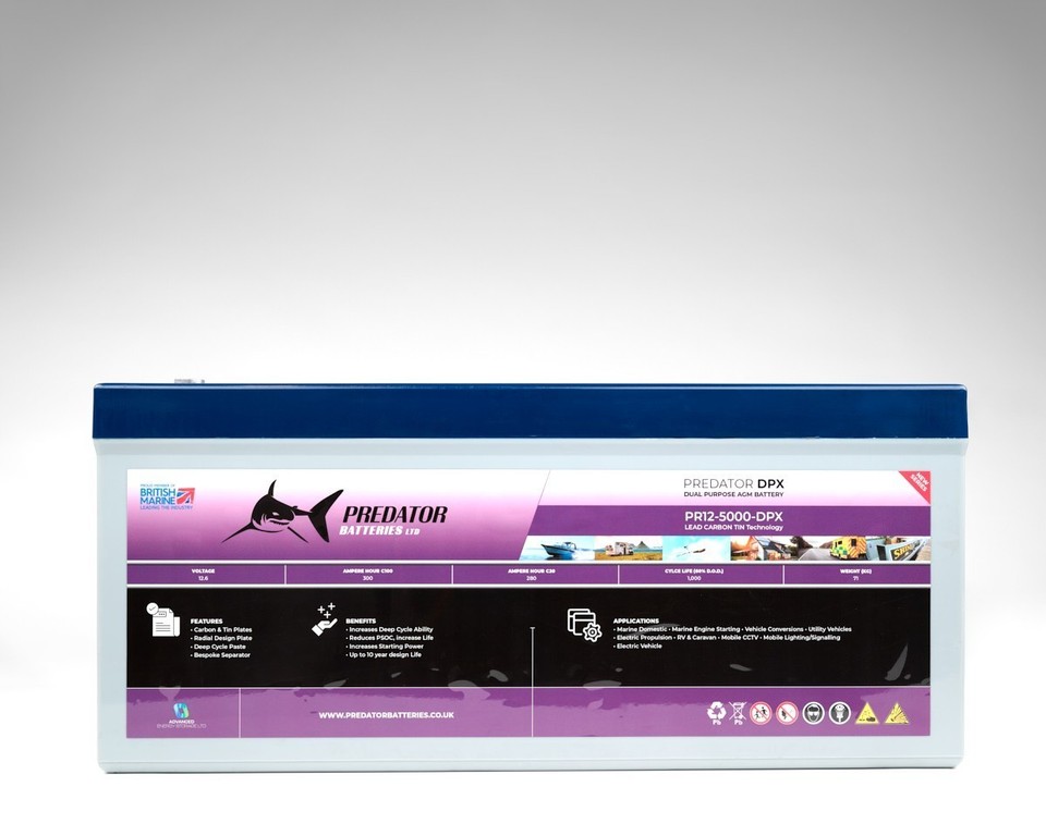 12V 300AH Predator Dual Purpose Leisure Battery – Energy Storage ...