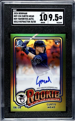 2024 Bowman ROY-CM CURTIS MEAD ROY Favorites Auto Gold Refractor /50 ...