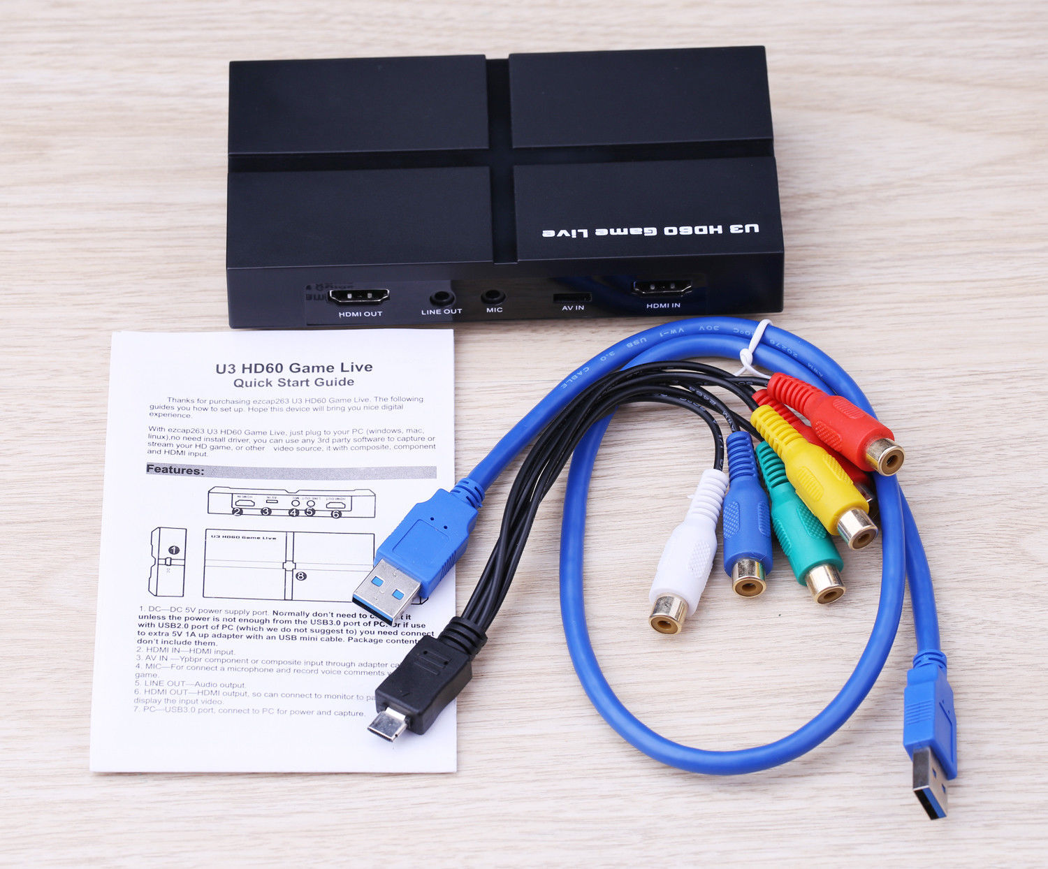 USB 3.0 1080P HDMI Video Capture Card Game Live Streaming AV for PS3 ...