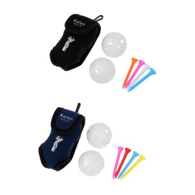 Clip-on Golf Ball Holder Belt Bag Plus 2 Golf Balls and 4 Tees Sets ...
