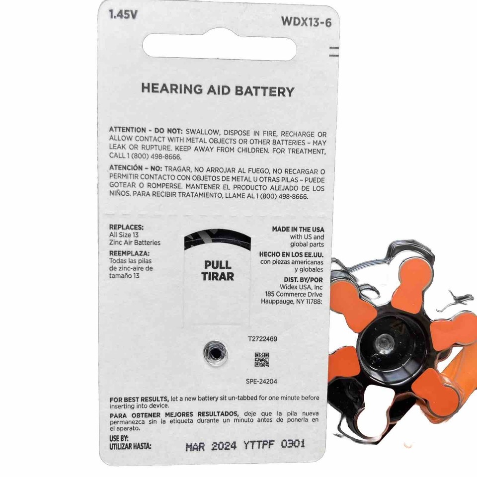 Widex hearing aid battery size13 (5 Packets = 30 batteries) | eBay