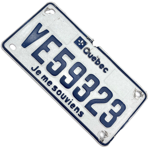 License Plate Quebec Canada VE59323 ATV Snowmobile Je Me Souviens ...