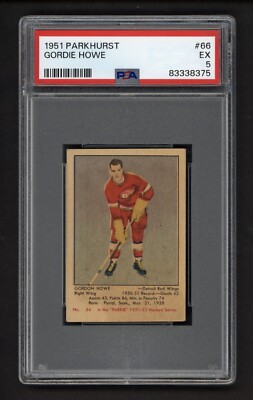 1951 PARKHURST #66 GORDIE HOWE ROOKIE CARD PSA 5 EX | eBay