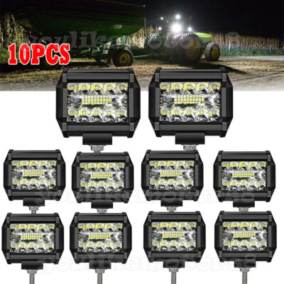 10x 4''LED Headlights Fit Caterpillar Skid Steer Excavator Forklift ...