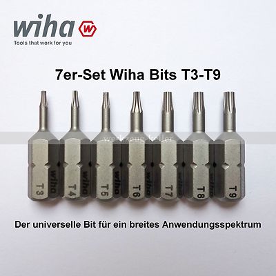 7er-Set Wiha STANDARD-Bits T3-T9 TORX® T3 T4 T5 T6 T7 T8 T9 | eBay