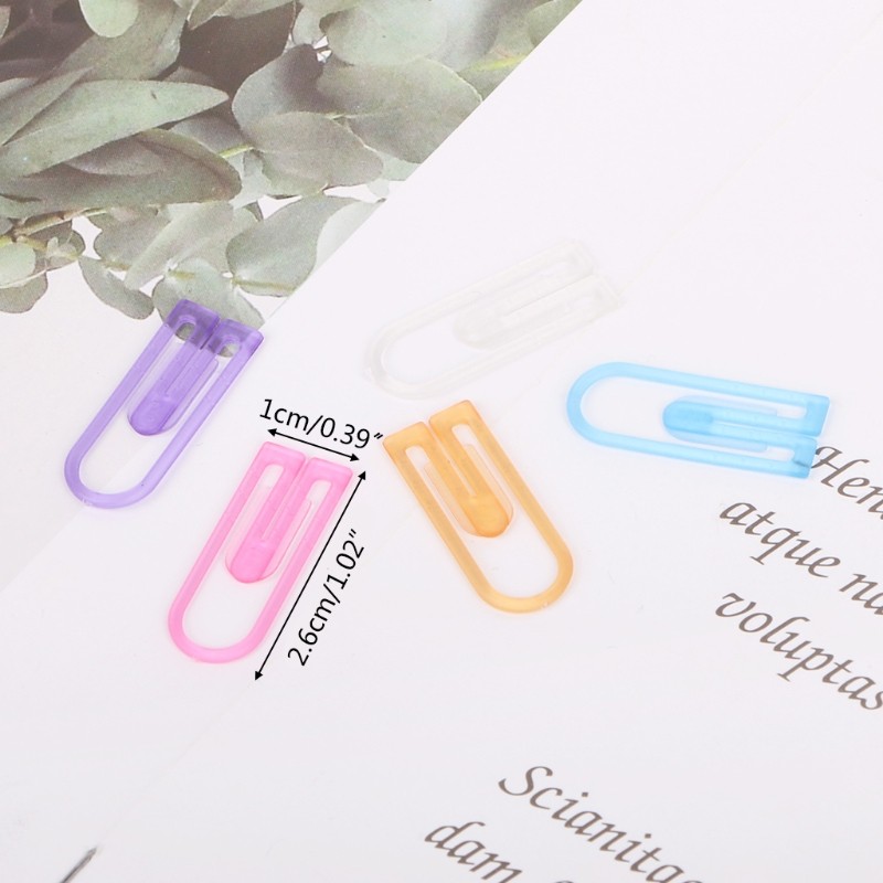 60pcs Small Mini Paperclip Candy Color Clear Stationery Binder Clip ...
