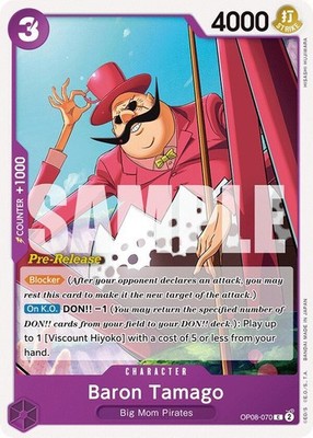 One Piece Baron Tamago (OP08-070/76) OP08 Two Legends Pre-Release Cards ...