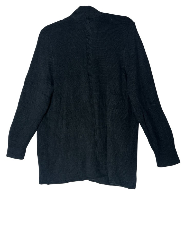 J. Jill Cardigan Sweater Women’s Medium Petite Black Knit Open Front ...