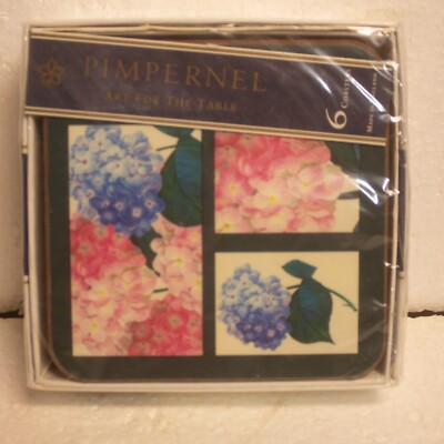Pimpernel Hydrangea 6 Coaster Set New in Box | eBay UK