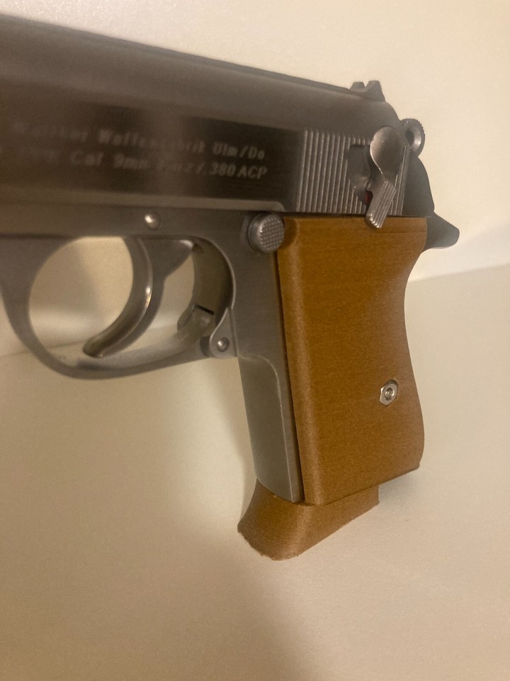 Walther PPK Finger Grip Extension 3D Printed!! Walnut Brown (also fits ...