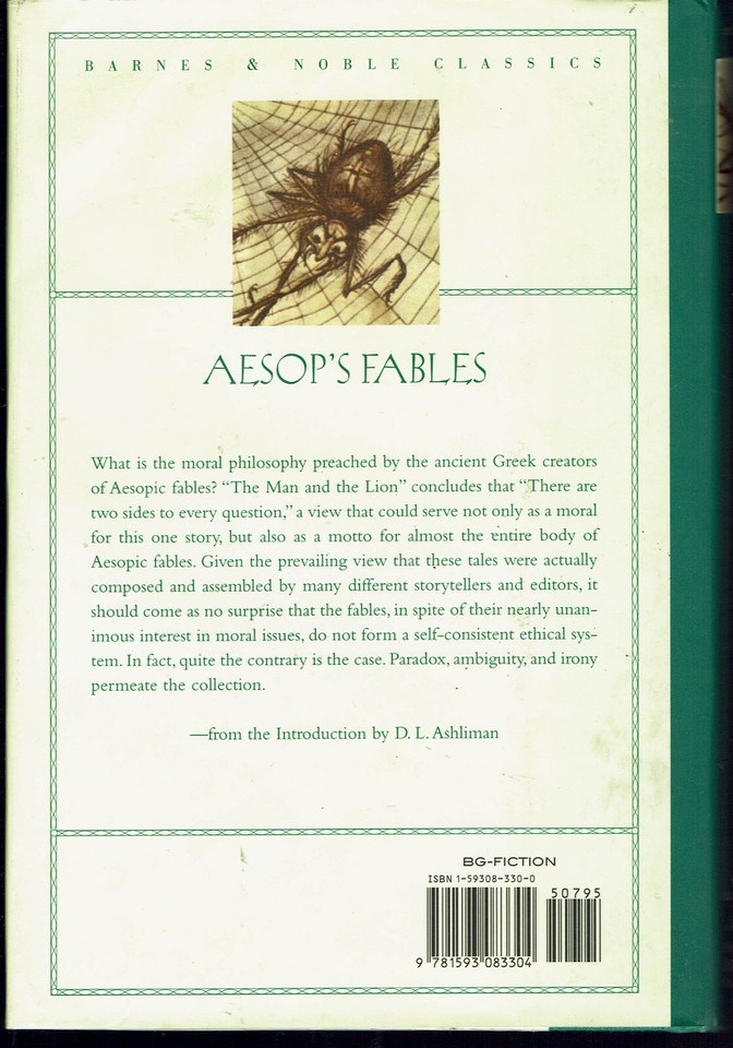 Aesop's Fables 2003 B&N Classics Extensive Background Intro Notes ...