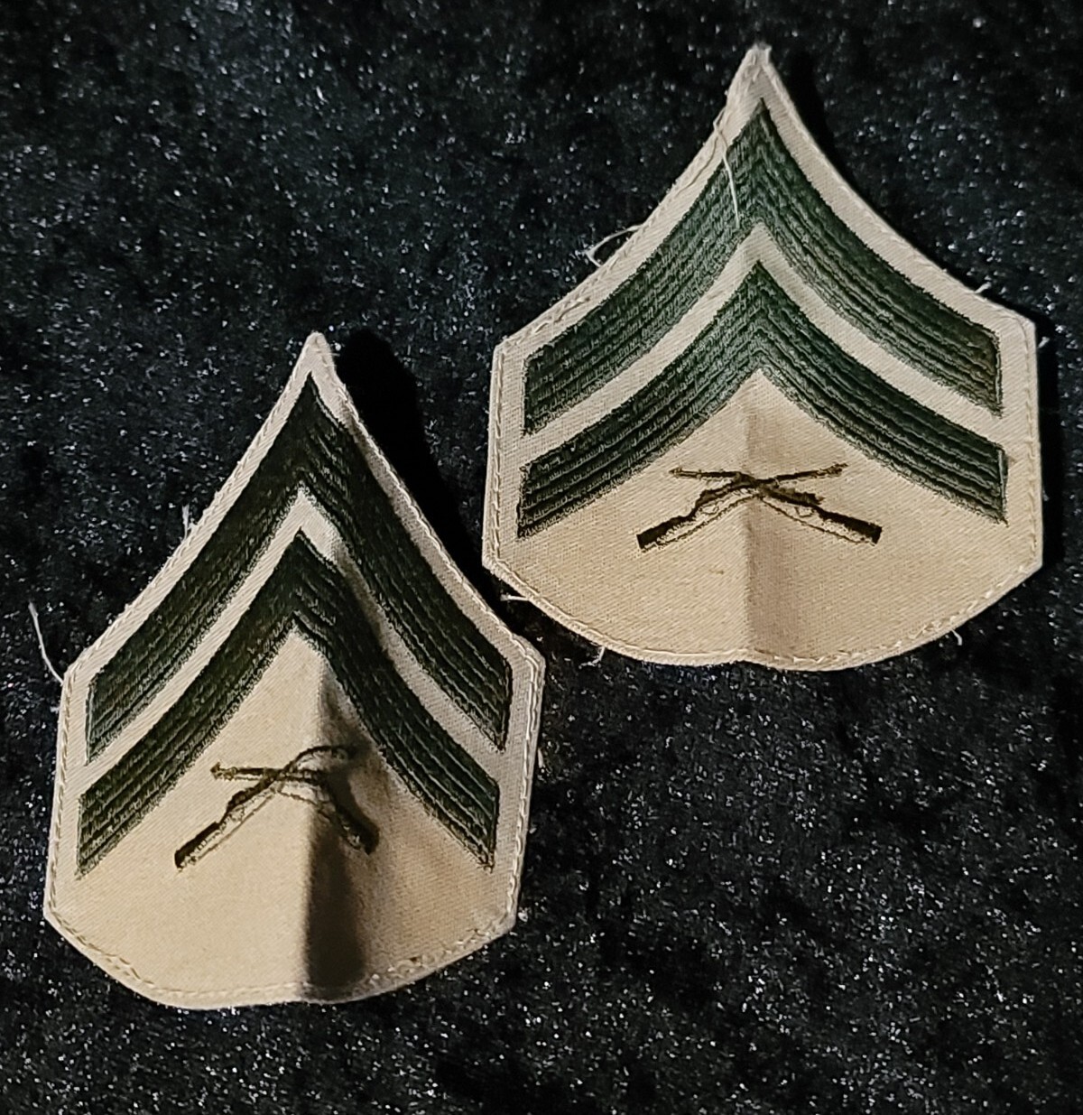 Male U.S Marine Corps USMC Corporal Green on Tan Embroidered Sew On ...