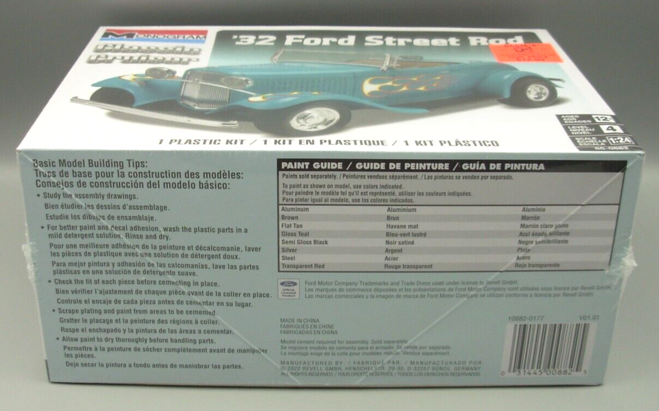 Monogram 1/24 scale 1932 Ford Street Rod model car kit classic cruiser ...