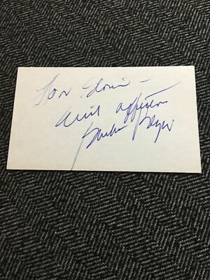 BARBARA BERJER - ACTRESS - AUTOGRAPH SIGNED - INDEX CARD - AUTHENTIC | eBay