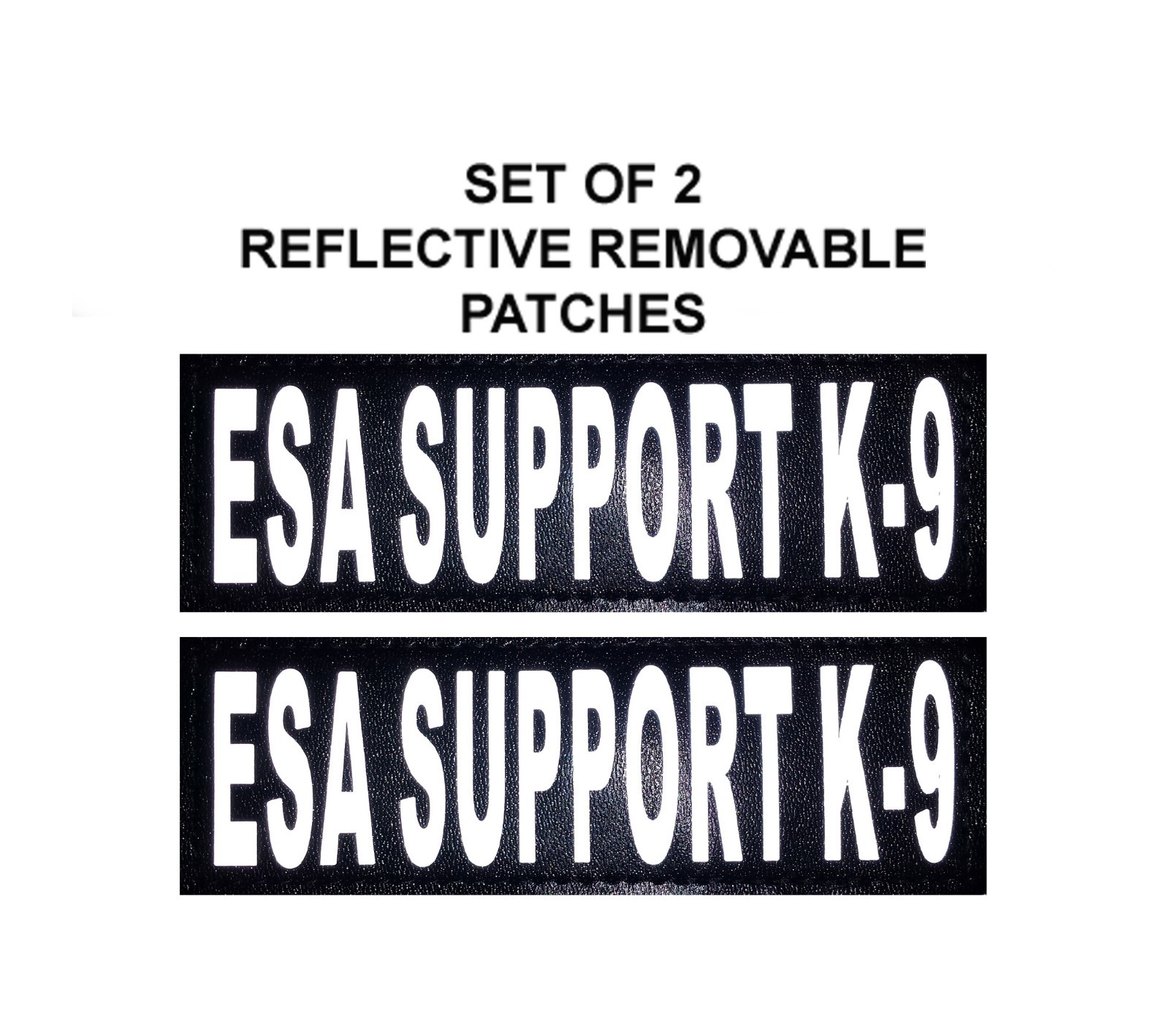 Doggie Stylz Set of 2 Reflective ESA SUPPORT K-9 Removable Dog Patches ...
