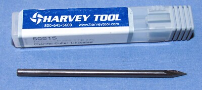 Harvey Tool Carbide Chamfer Tool 1/8 dia. 2 Flt 15* P/S 0.010" Tip | eBay