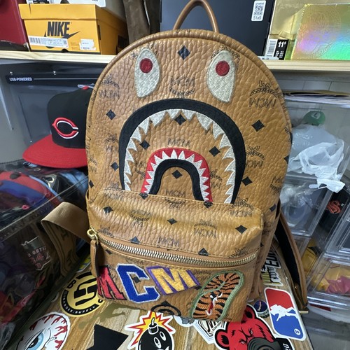 MCM X BAPE SHARK STARK BACKPACK | eBay