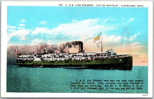 C & B Line Steamer City Of Buffalo Cleveland Ohio OH Passenger Ship ...