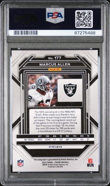 2022 Prizm Silver #177 Marcus Allen Autograph - PSA 9 - SB MVP | eBay