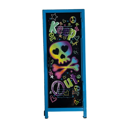 Justice Metal Mini Locker Keep Out Skulls Peace Heart Dolls Trinket ...