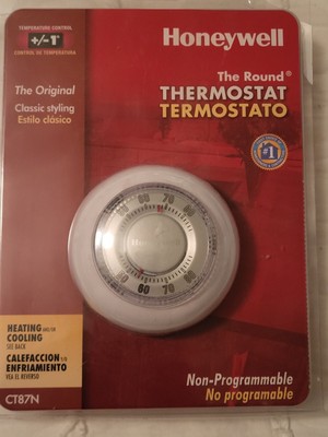 Honeywell Home CT87N Round Non Programmable Thermostat White Heat/AC | eBay