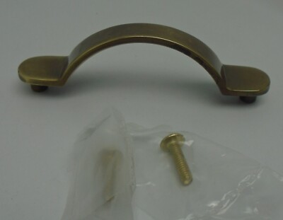 Period Brass K106 Antique Brass 3" C/C Handle Pull Solid Brass New Old ...