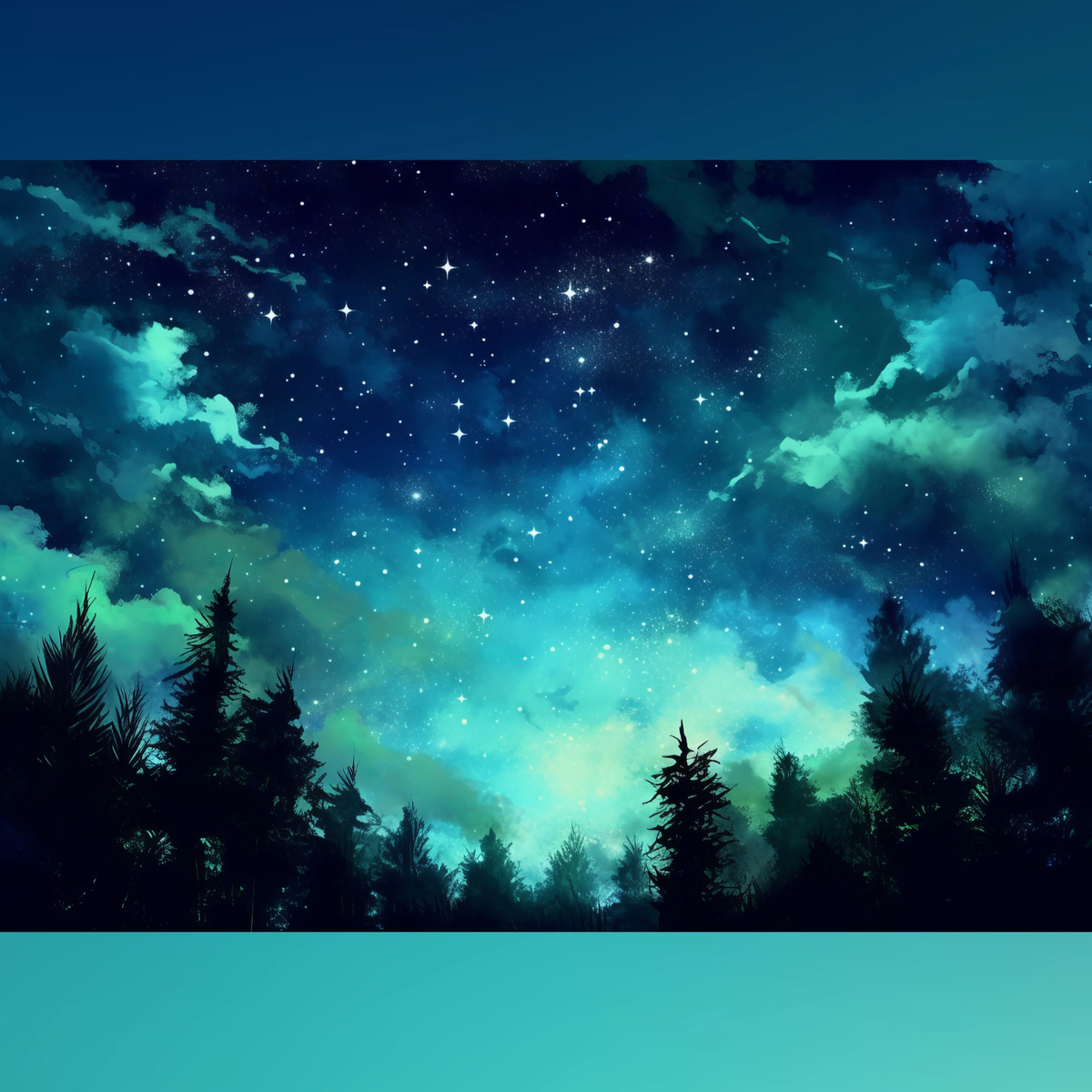 Night Forest Painting