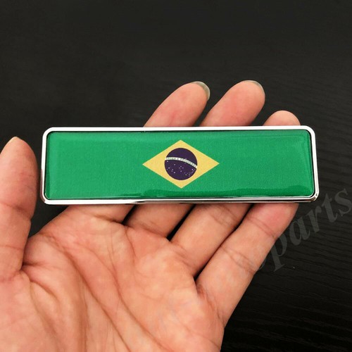 3D Metal Brazil Brazilian Flag Car Trunk Fender Sticker Badge Decal ...