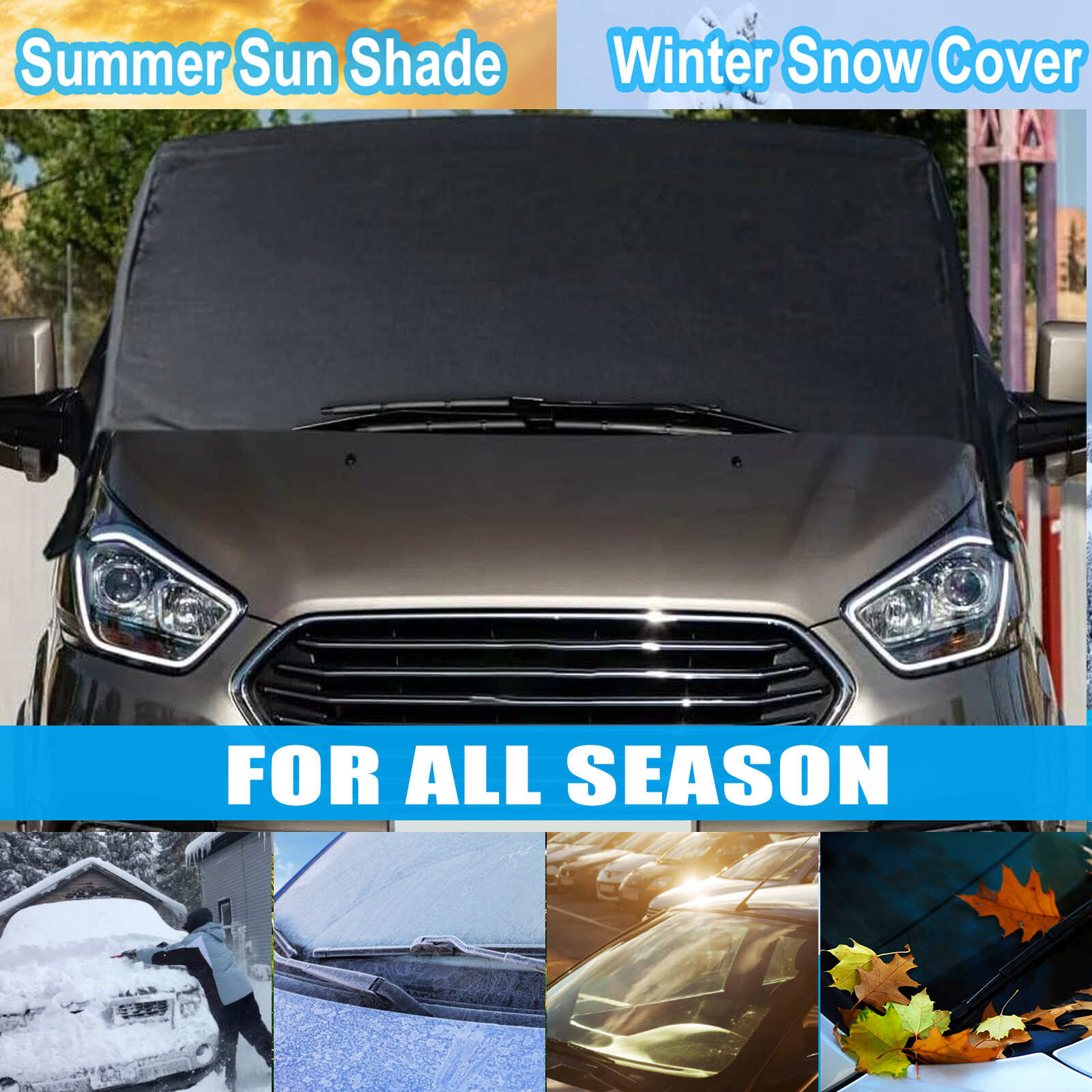 For Ford Transit Custom Thermal Windscreen Cover Blackout Blinds Screen ...