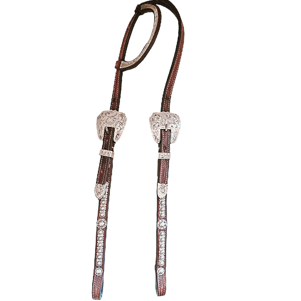 Blue Ribbon Tack Sterling Silver Western Show One Ear Headstall | eBay