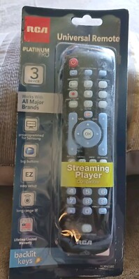 RCA 3-Device Universal Remote Streaming Player Compatible Backlit Keys ...