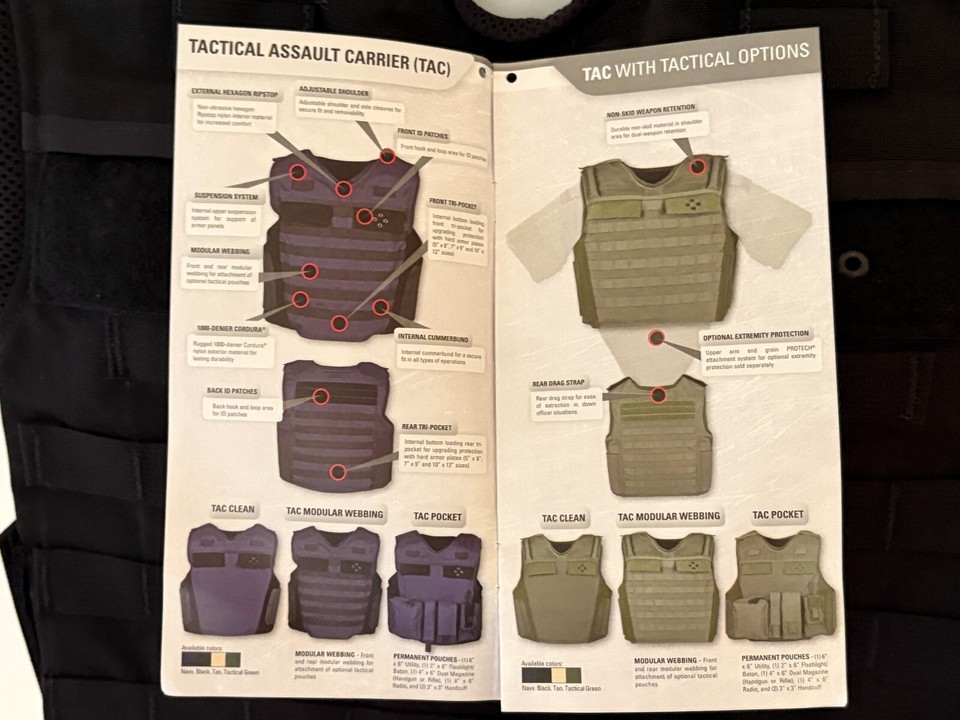 Second Chance Male Standard Tactical Armor Carrier Side Open 2XLT Black ...