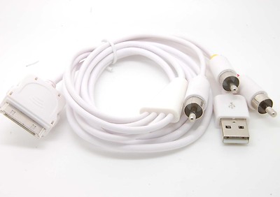 AV out USB 3RCA Video Audio Cable for iPhone 3G 2G iPod Touch Nano Low ...