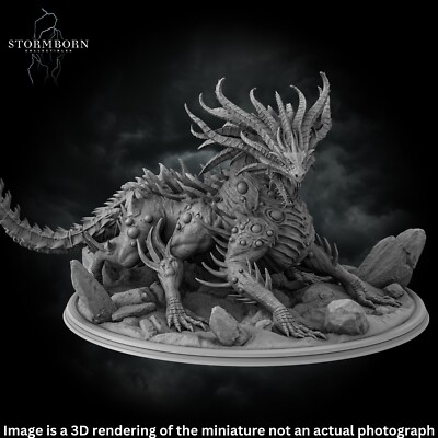 Basilisk King Miniature 3D Printed Model for Dungeons and Dragons ...