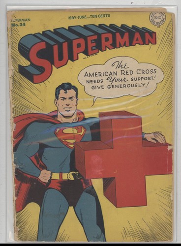 Original 1945 DC SUPERMAN #34 Comic (Red Cross Cover) 200 40/52 page | eBay