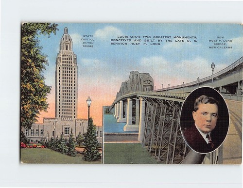 Postcard State Capitol & New Huey P. Long Bridge Louisiana USA | eBay