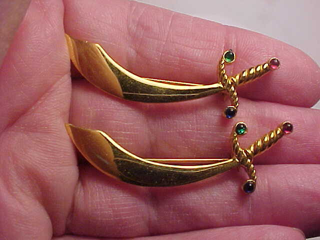 pair of crown trifari sword pins / brooches | eBay
