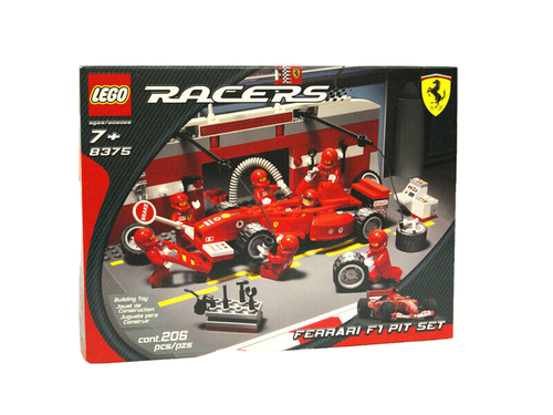 LEGO 8375 Racers Ferrari F1 Pit Set 7+ 206 pcs 2004 Unopened From Japan ...
