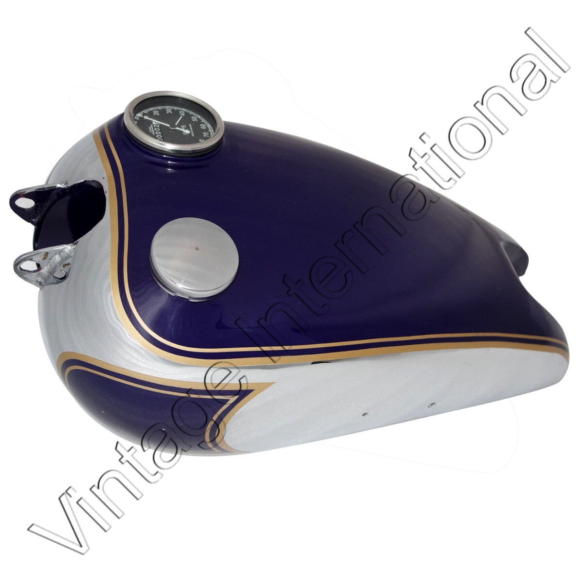 BSA C11 C10 Blue Chrome Petrol Fuel Tank With Speedo + Cap + Tap New | eBay