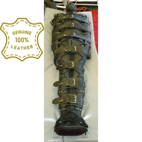 Premium Genuine Leather Bondage Sleep Sack with Belts – Full-Body ...