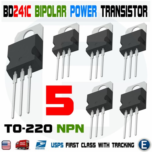5PCS BD241C Power Transistor NPN 100V 3A 40W TO-220 Bipolar Epitaxial ...