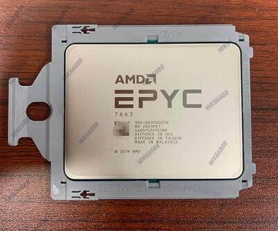 AMD epyc 7663 Milan 56 Core 2.0GHz 240w 100-000000318 CPU Processor ...