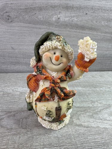Vintage 2002 Designspirations Resin Christmas Snowman Figurine 5.25 ...