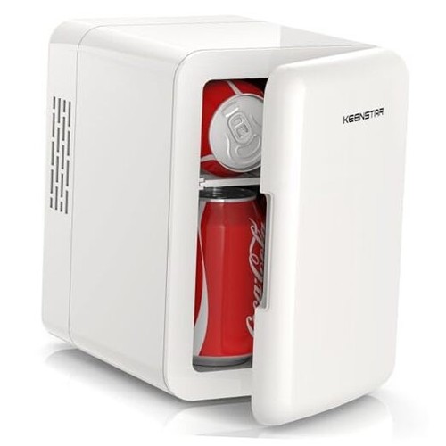 Mini Fridge, 4 Liter/6 Can Small Fridge, 110V AC/ 12V DC Cooler and ...